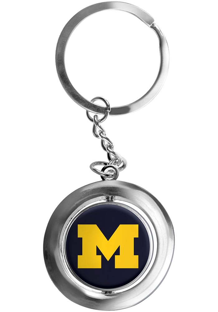 Michigan Wolverines MAIZE Football Spinner Keychain - 1601635