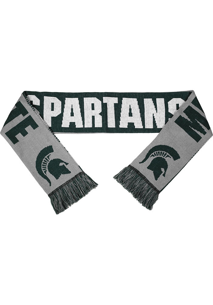 Michigan State Spartans Reversible Split Logo GREEN Scarf - 16053805
