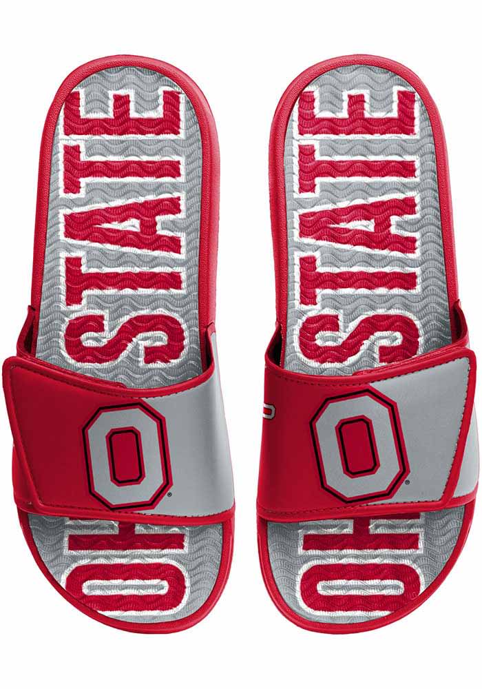 Ohio State Buckeyes Red Colorblock Big Logo Gel Slide Mens Slides ...