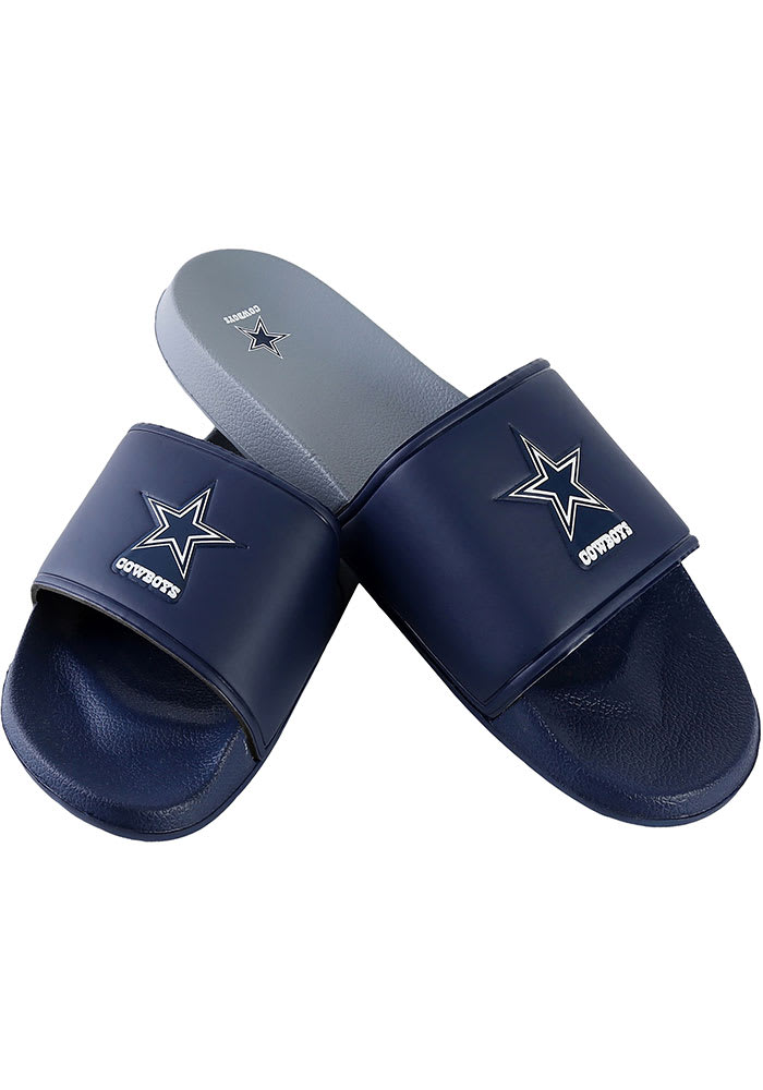 Dallas Cowboys NAVY Printed Footbed Mens Slides - 16053931