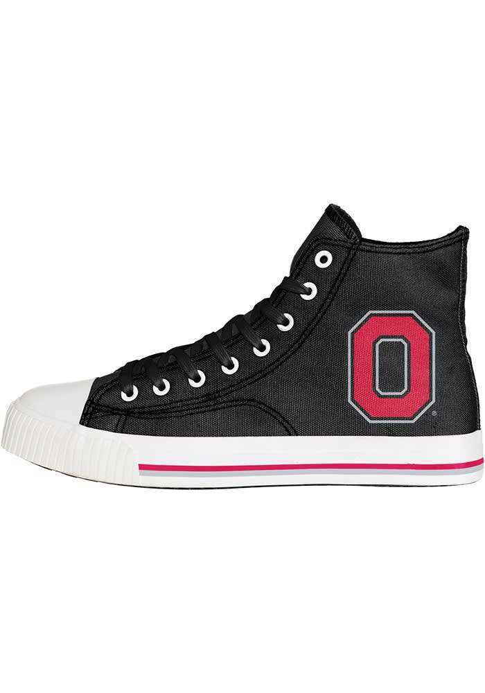 BLACK Big Logo Canvas Ohio State Buckeyes Mens Shoes - 16054376