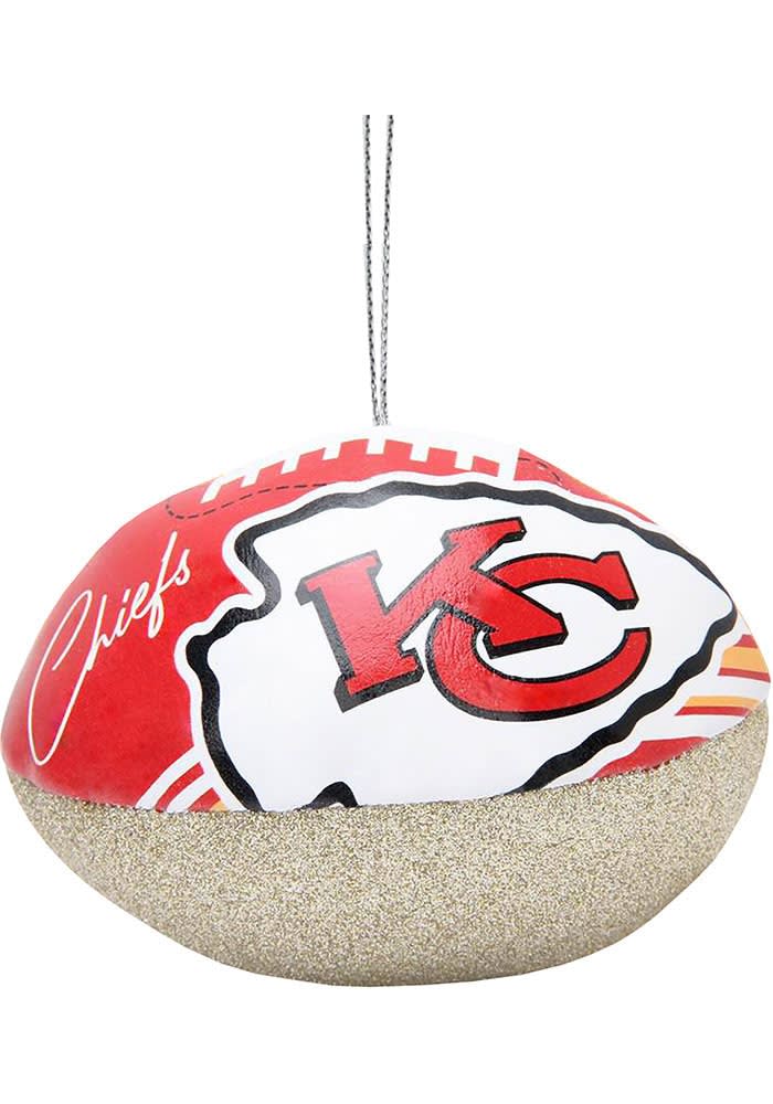 Kansas City Chiefs Red Leather Football Ornament - 16054490
