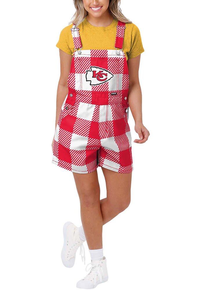 Kansas City Chiefs Forever Collectibles Womens Red Overalls Shorts ...