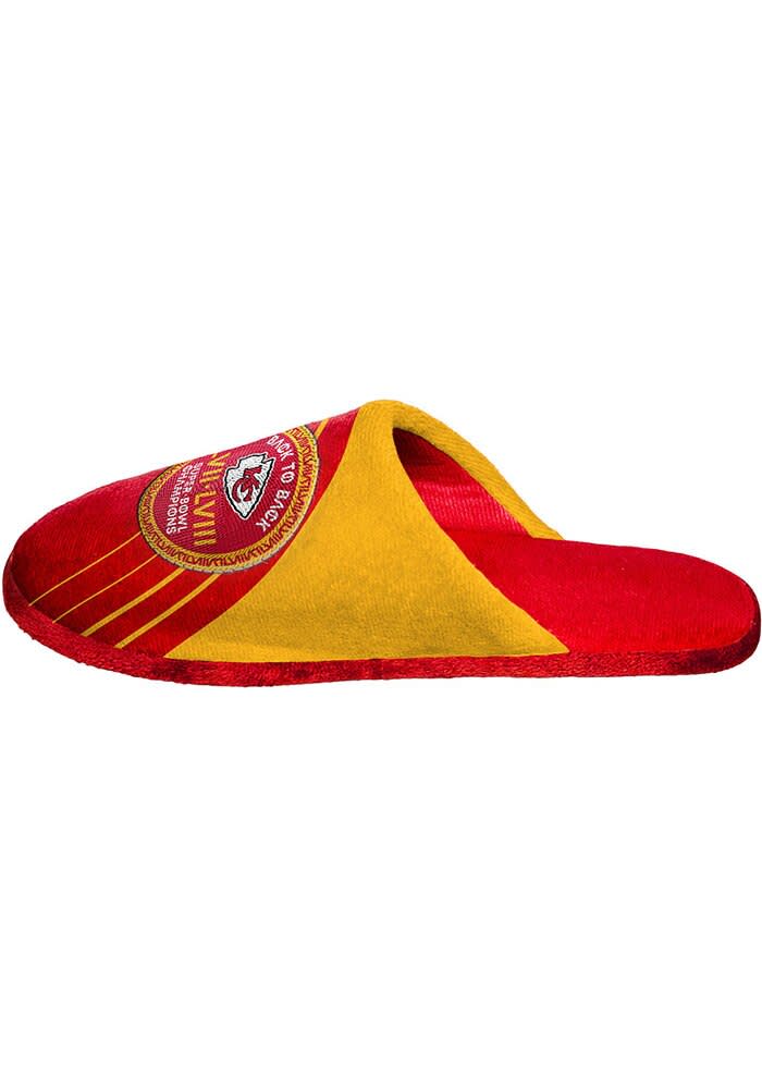 Kansas City Chiefs Red SB LVIII Champs Big Logo Mens Slippers - 16054908