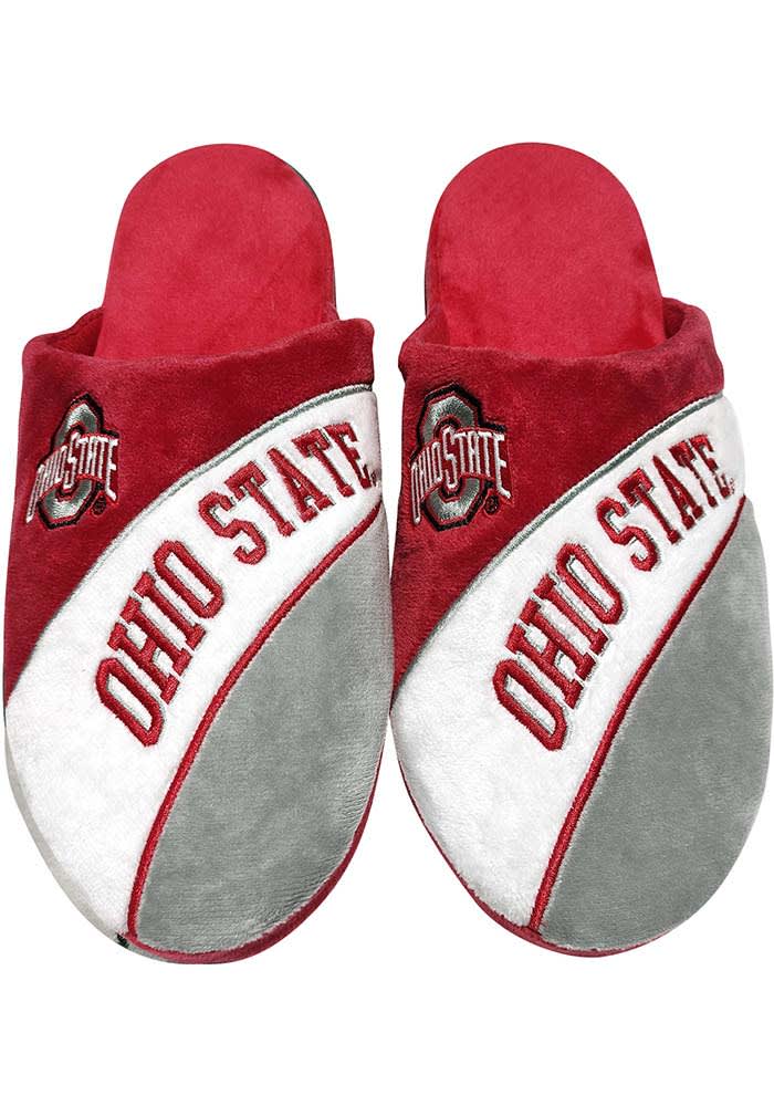 Ohio State Buckeyes Red Action Curve Wordmark Mens Slippers - 16055024