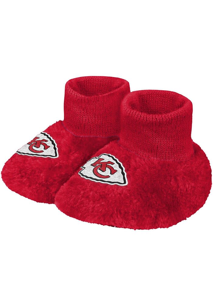 Kansas City Chiefs Red Big Logo Sherpa Baby Slippers - 16055062
