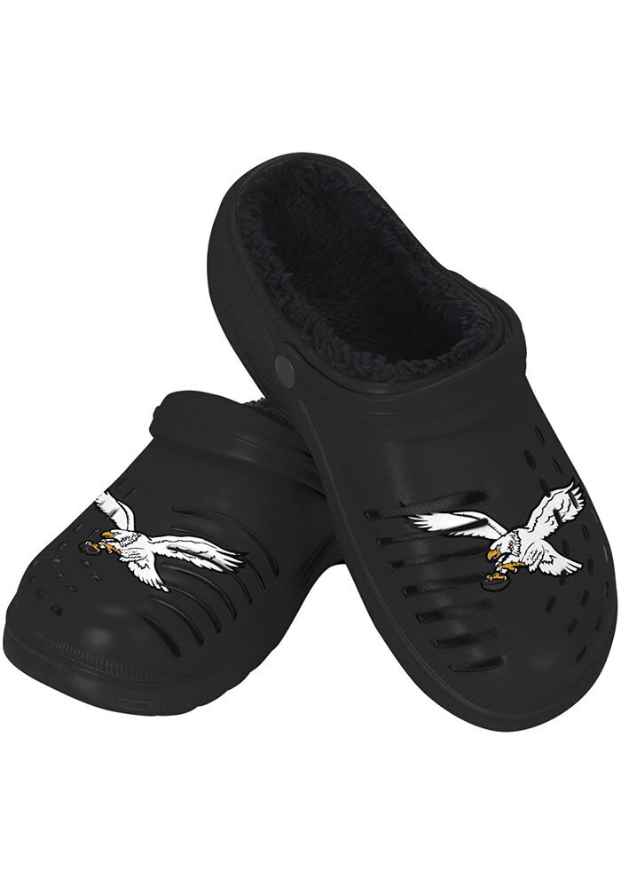 Philadelphia Eagles GREEN Big Logo Sherpa Mens Slippers - 16055065