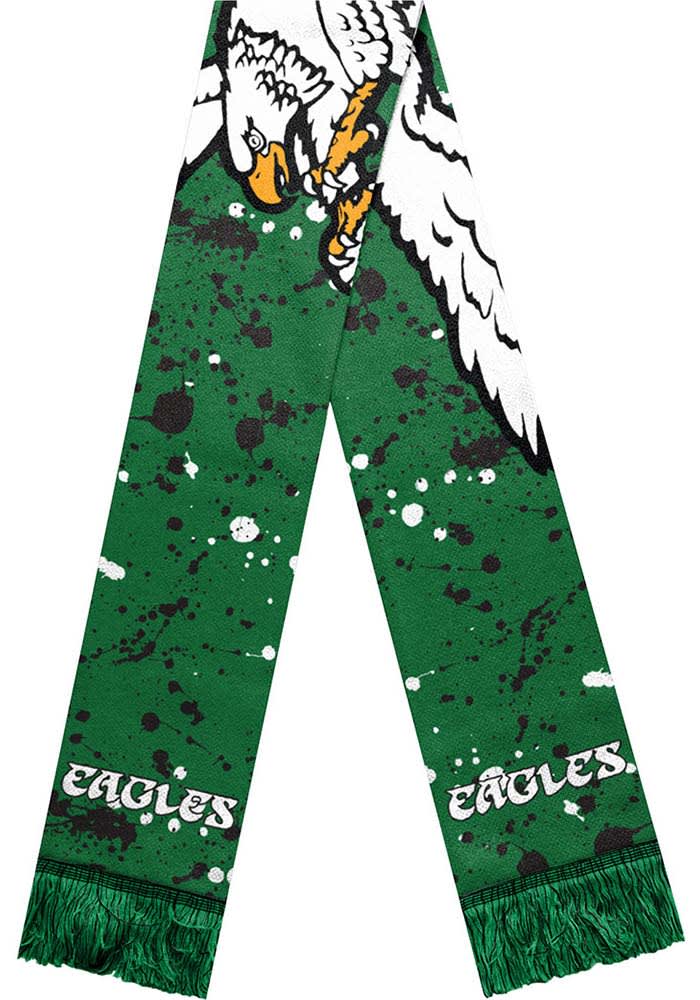 Philadelphia Eagles Paint Splatter Big Logo GREEN Scarf - 16055147
