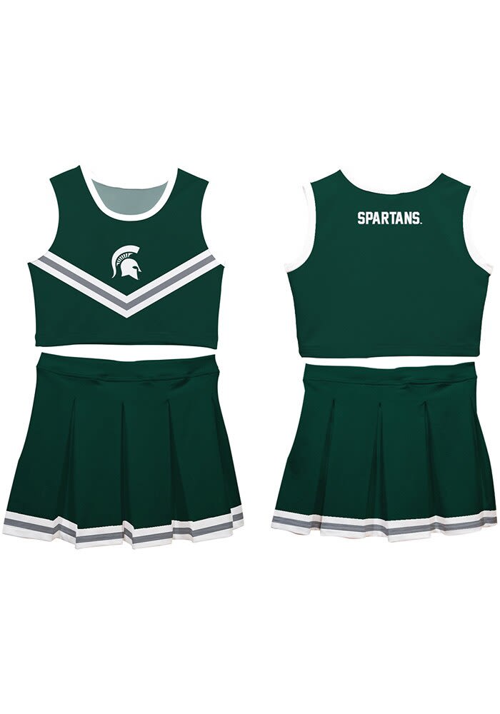 Vive La Fete Girls GREEN Michigan State Spartans Ashley 2 Pc Cheer Set ...