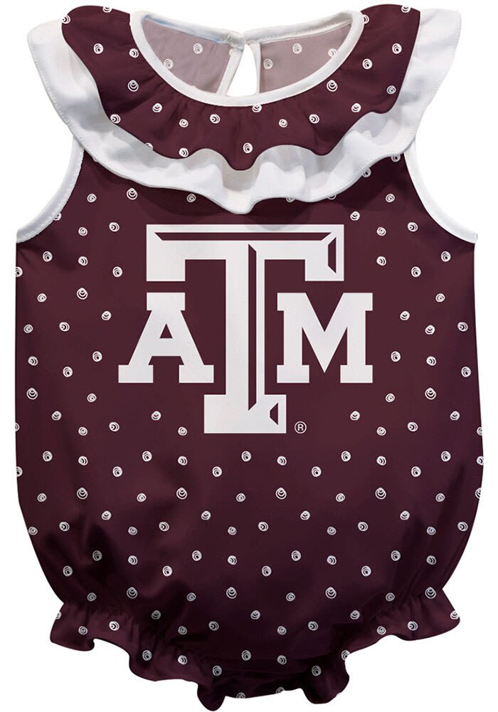 Vive La Fete Texas A&M Aggies Baby MAROON Abby Swirl Romper - 16160127