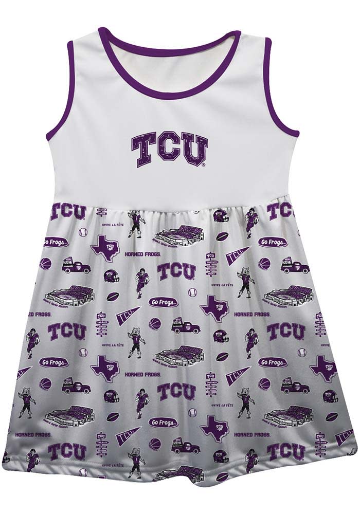 Vive La Fete TCU Horned Frogs Girls GRAY Impressions Short Sleeve Dress ...