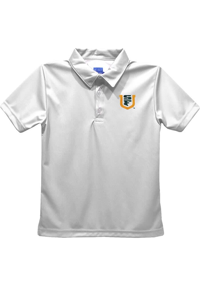 Vive La Fete USF Dons Youth White Team Short Sleeve Polo - 16165262