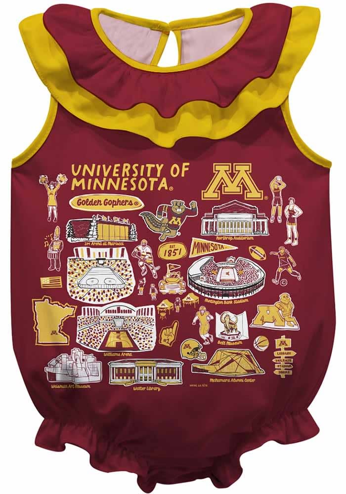 Vive La Fete Baby MAROON Minnesota Golden Gophers Impressions Ruffle ...