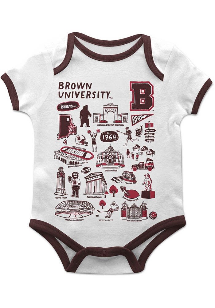 Vive La Fete Brown Bears Baby White Impressions One Piece - 16168868