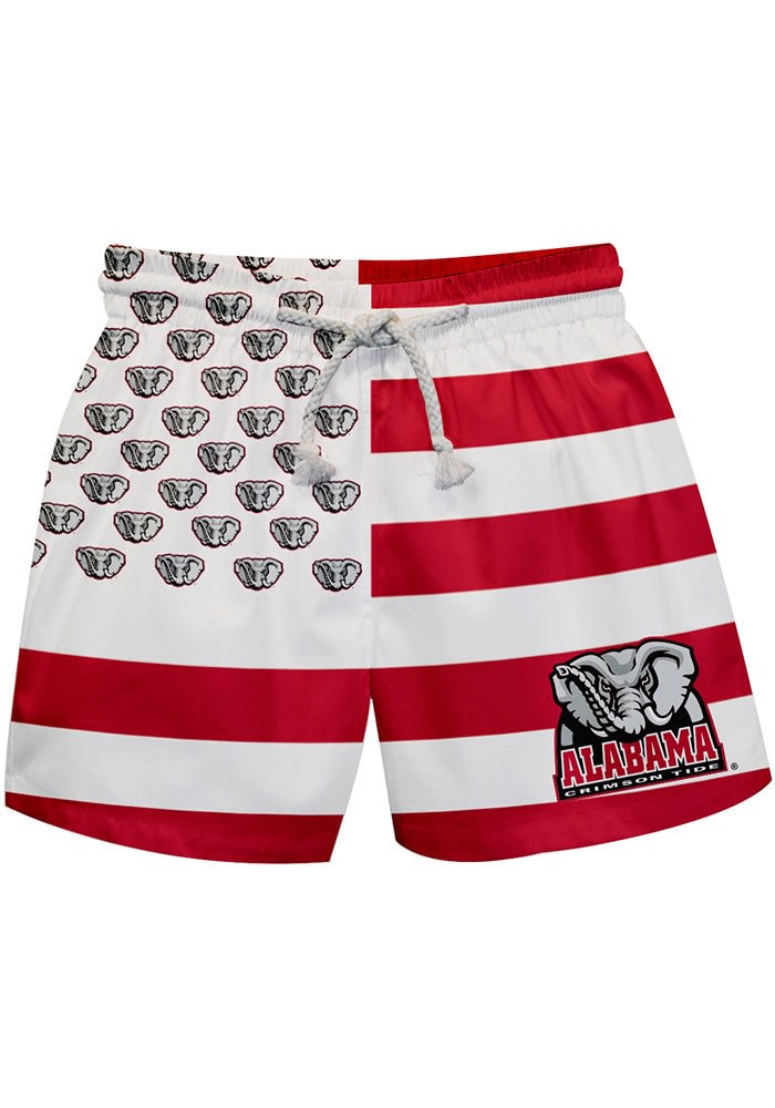 Vive La Fete Alabama Crimson Tide Baby White Flag Swim Trunks - 16168970