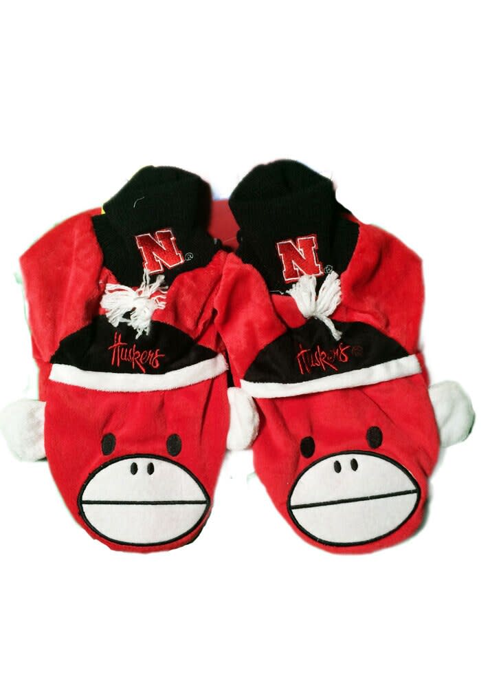 Nebraska Cornhuskers Red Mascot Youth Slippers - 16050034
