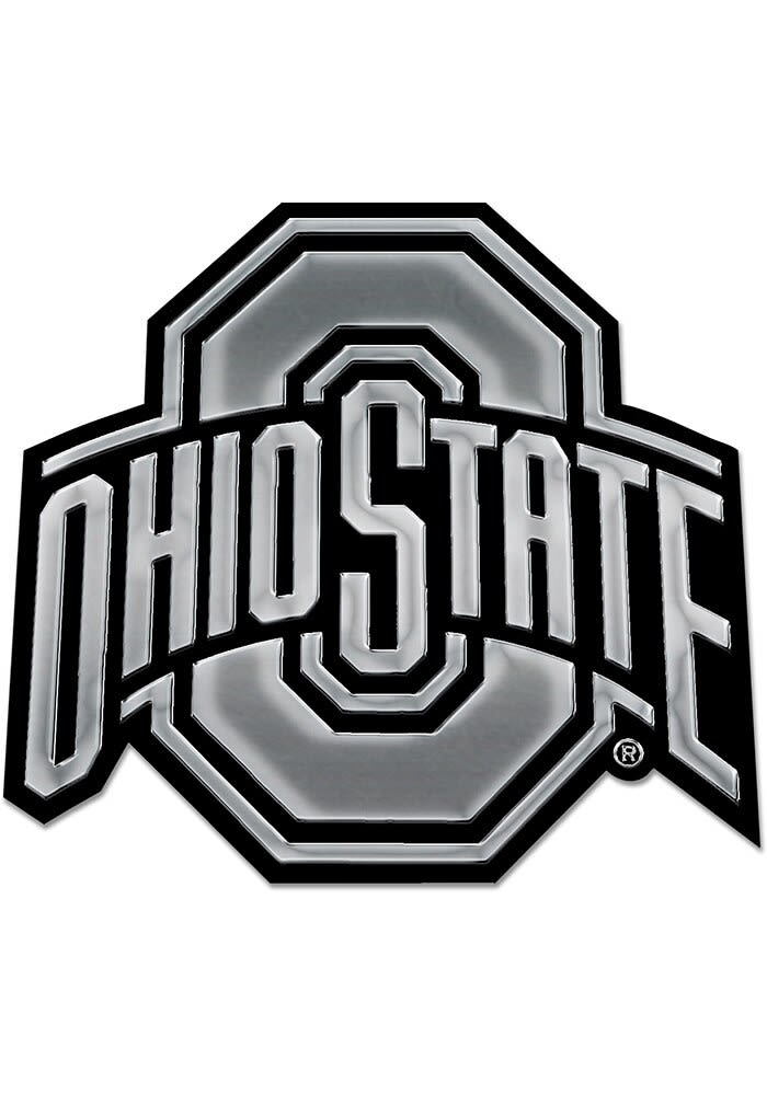 SILVER Ohio State Buckeyes Chrome Car Emblem - 16370096