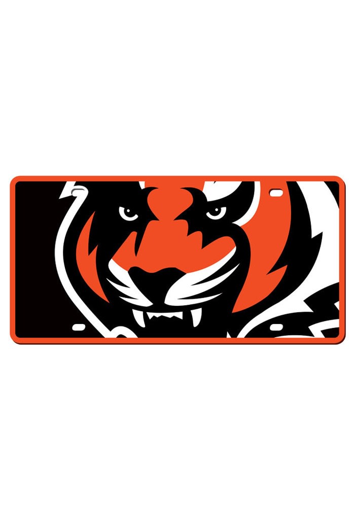 Cincinnati Bengals License Plate- Cincinnati Bengals BLACK Mega Logo ...