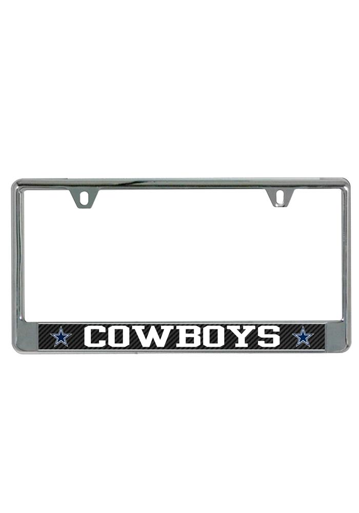Dallas Cowboys License Plate Frame - Dallas Cowboys SILVER Carbon Fiber ...