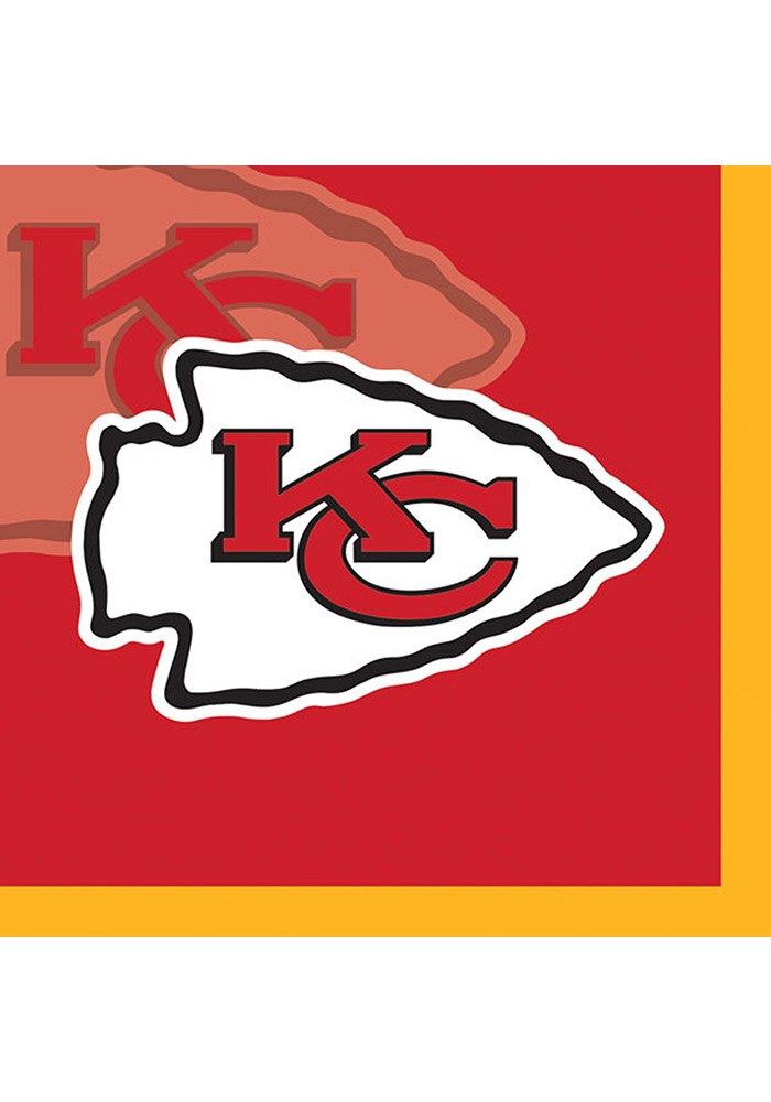Kansas City Chiefs Red 16 Pack Beverage Napkins - 16371361