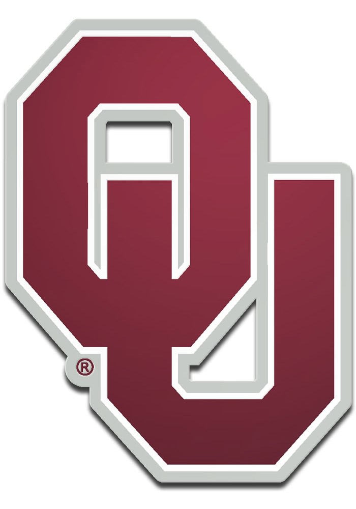 Oklahoma Sooners MAROON/WHITE Laser Cut Metallic Team Color Car Emblem ...