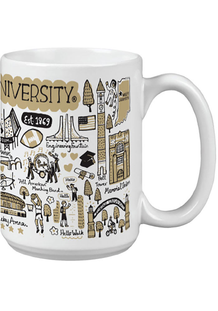 Purdue Boilermakers GOLD 15oz Julia Gash Ceramic Mug - 1640383