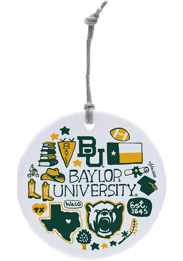 Baylor Bears White Julia Gash Ornament - 1640472