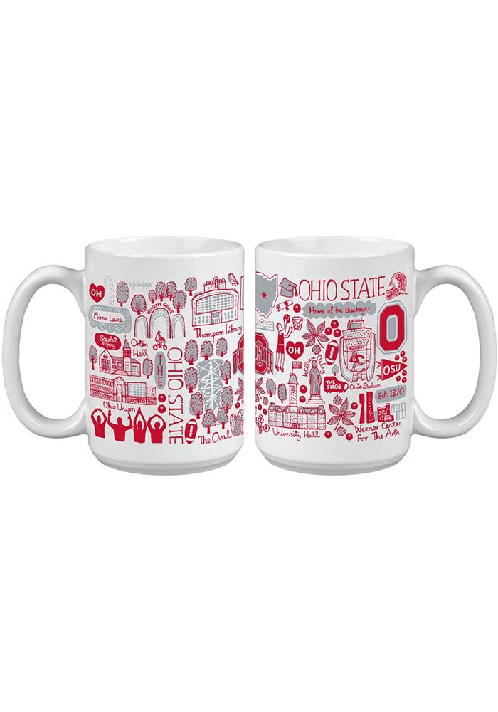Ohio State Buckeyes White 15oz Julia Gash Ceramic Mug - 1640496