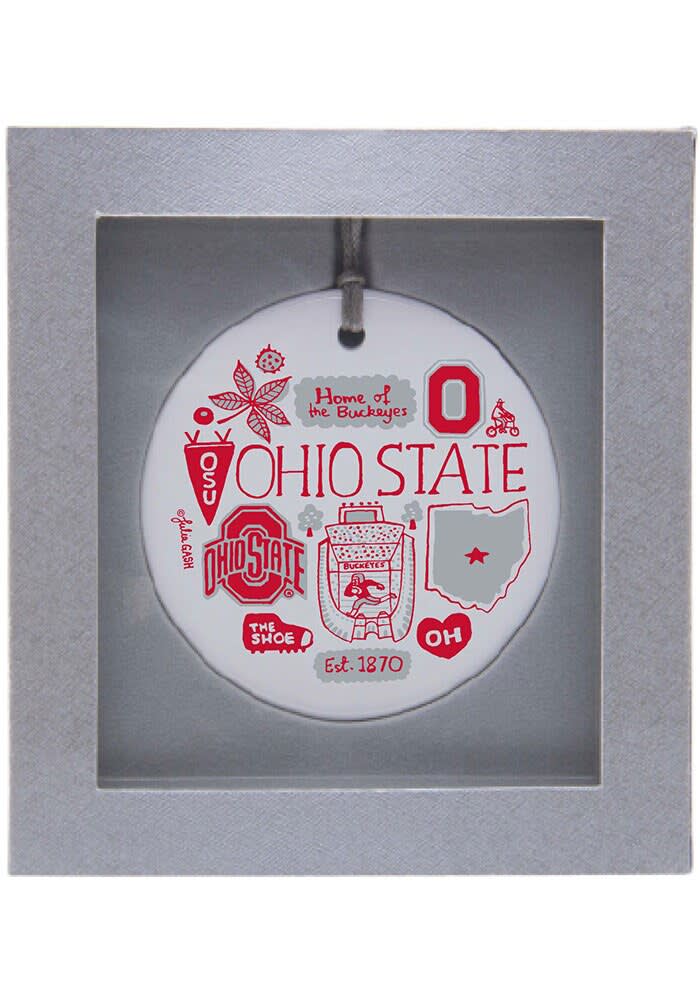 Ohio State Buckeyes White Julia Gash Ornament - 1640499