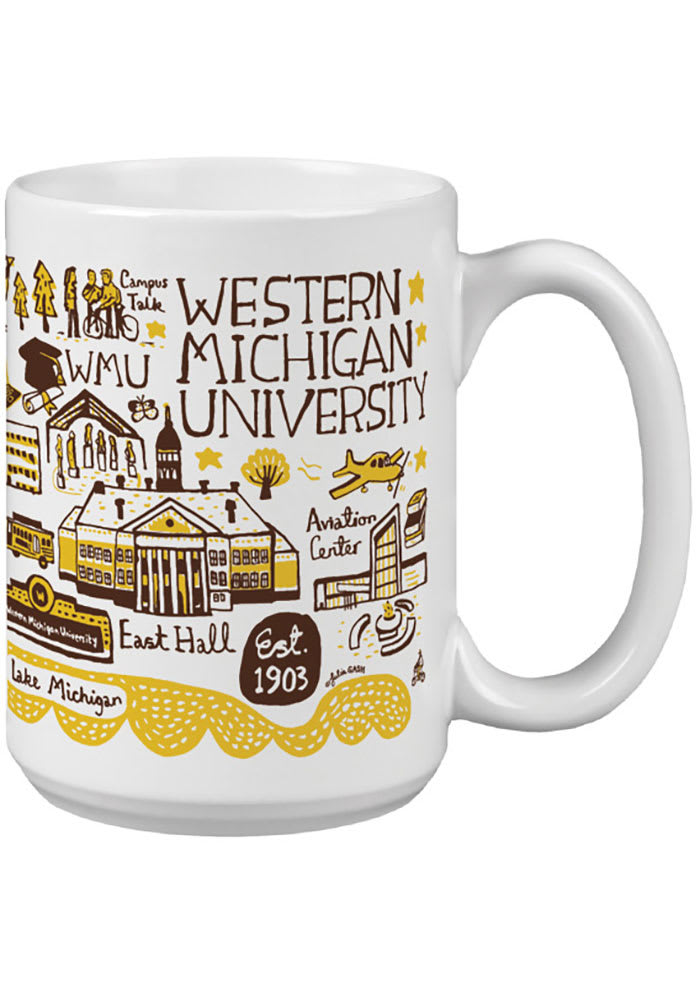 Western Michigan Broncos BROWN 15oz Julia Gash Ceramic Mug - 1640558
