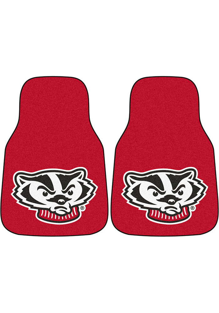 Sports Licensing Solutions Wisconsin Badgers Red 2-Piece Mascot Car Mat ...