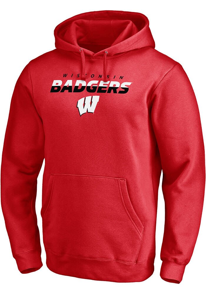 Wisconsin Badgers Mens Red Elevate Play Hoodie - 16551108