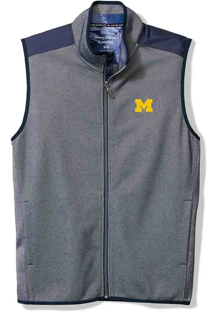 Tommy Bahama Mens GREY Michigan Wolverines TURF AND TREK FZ Sleeveless ...