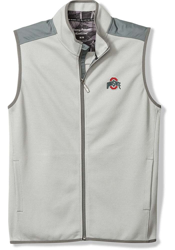 Tommy Bahama Ohio State Buckeyes Mens GREY TURF AND TREK FZ Vest - 16572183