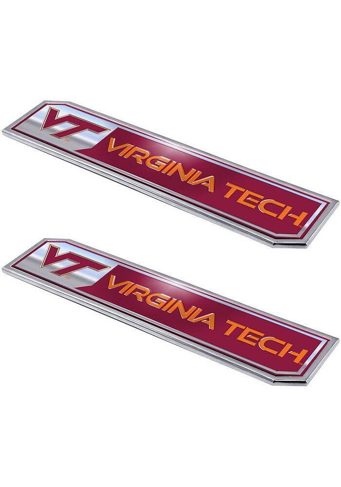 Virginia Tech Hokies Red Embossed 2-Pack Car Emblem - 16590345