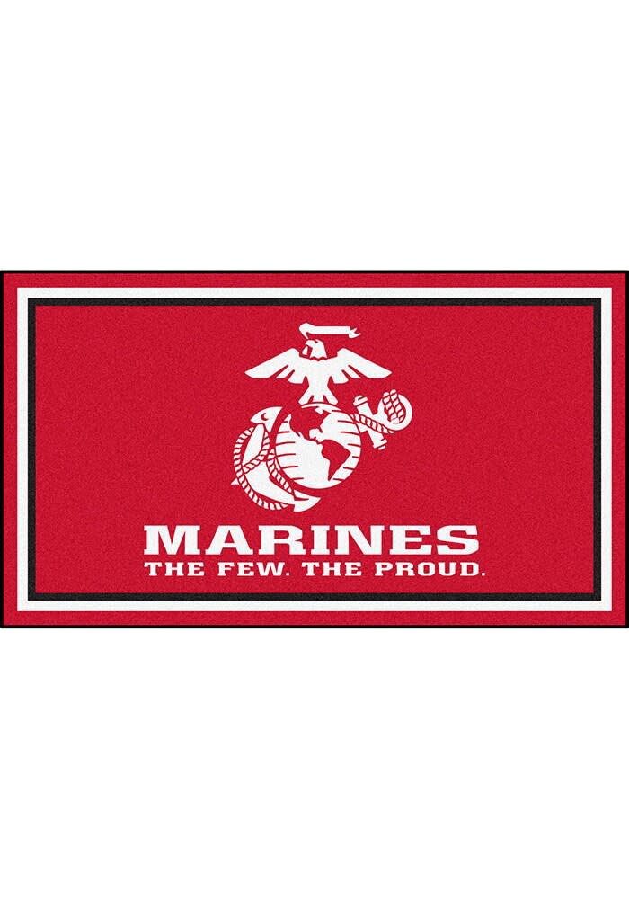 Marine Corps 3x5 Plush Interior Rug Red