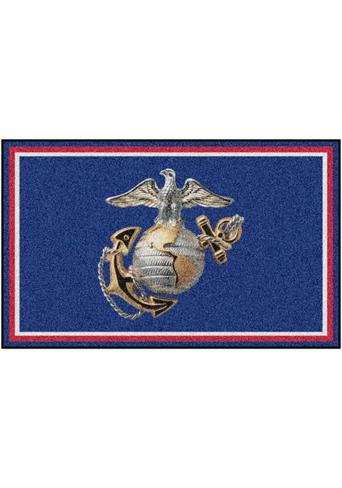 Marine Corps 4x6 Plush Interior Rug Red