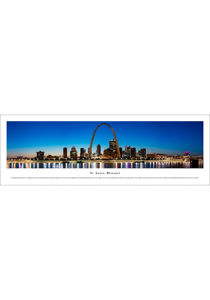 Blakeway Panoramas St Louis WHITE St Louis Skyline Panoramic Unframed ...