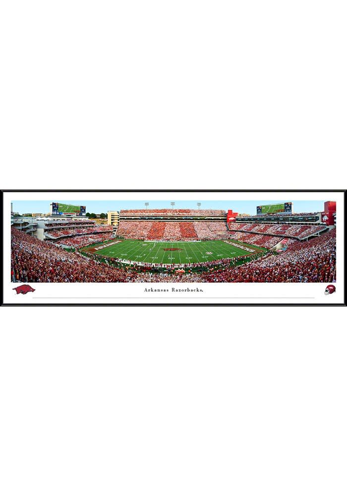 Blakeway Panoramas Arkansas Razorbacks Red Football Standard Framed ...