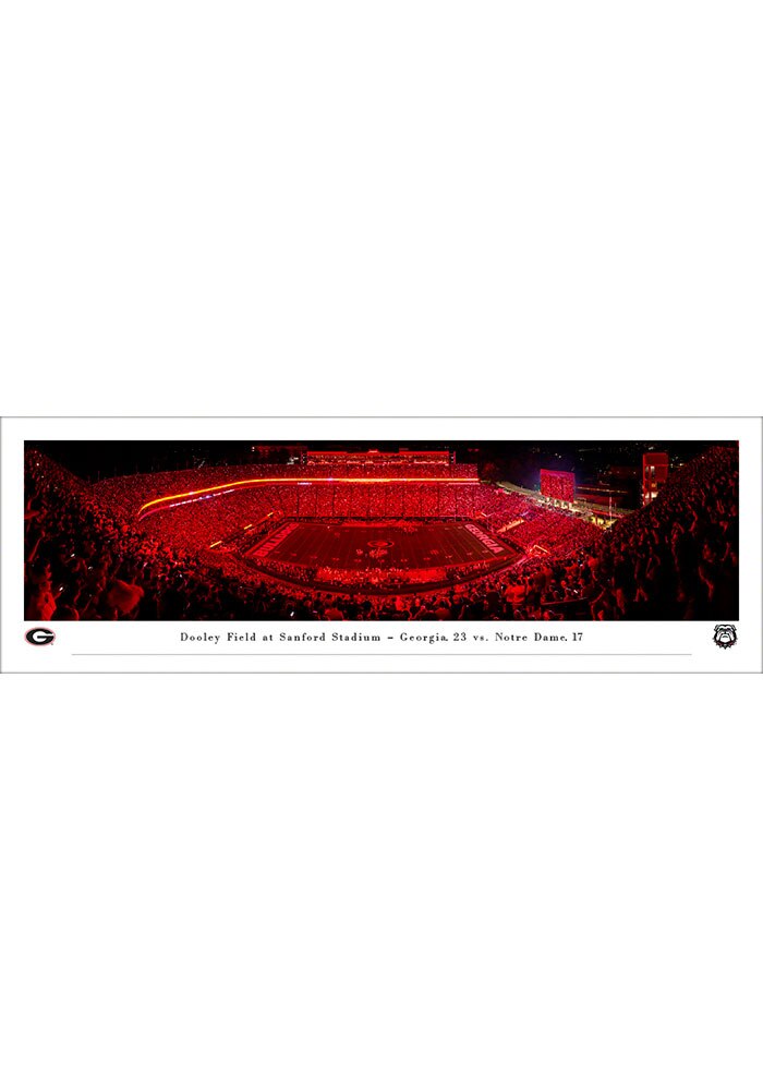 Blakeway Panoramas Georgia Bulldogs Red Light Up Sanford Tubed Unframed ...