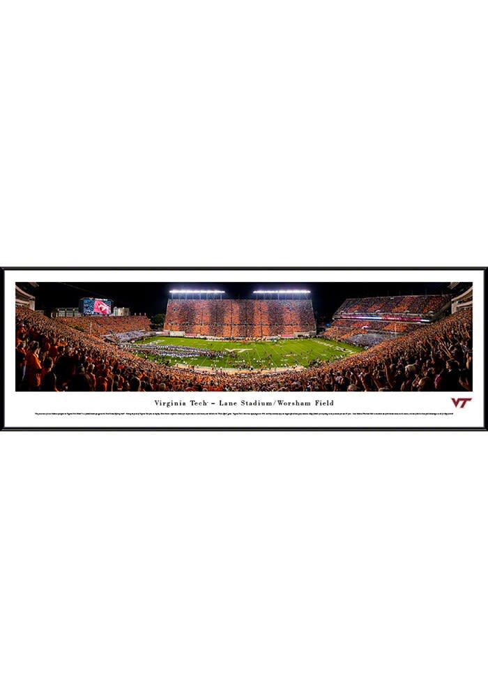 Blakeway Panoramas Virginia Tech Hokies MAROON Football Standard Framed ...