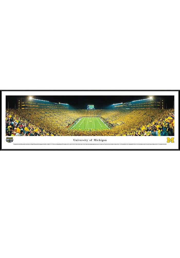 Michigan Wolverines WHITE Michigan Stadium Endzone Standard Framed ...