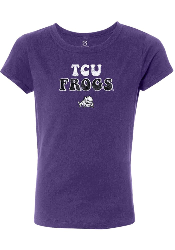 TCU Horned Frogs Summit Sportswear Girls PURPLE Bubble Script Short ...