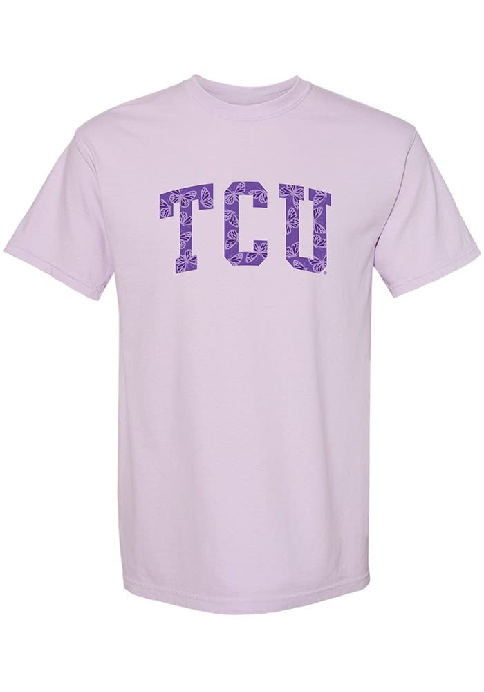 Summit Sportswear TCU Horned Frogs Womens LAVENDER Butterfly Print T ...