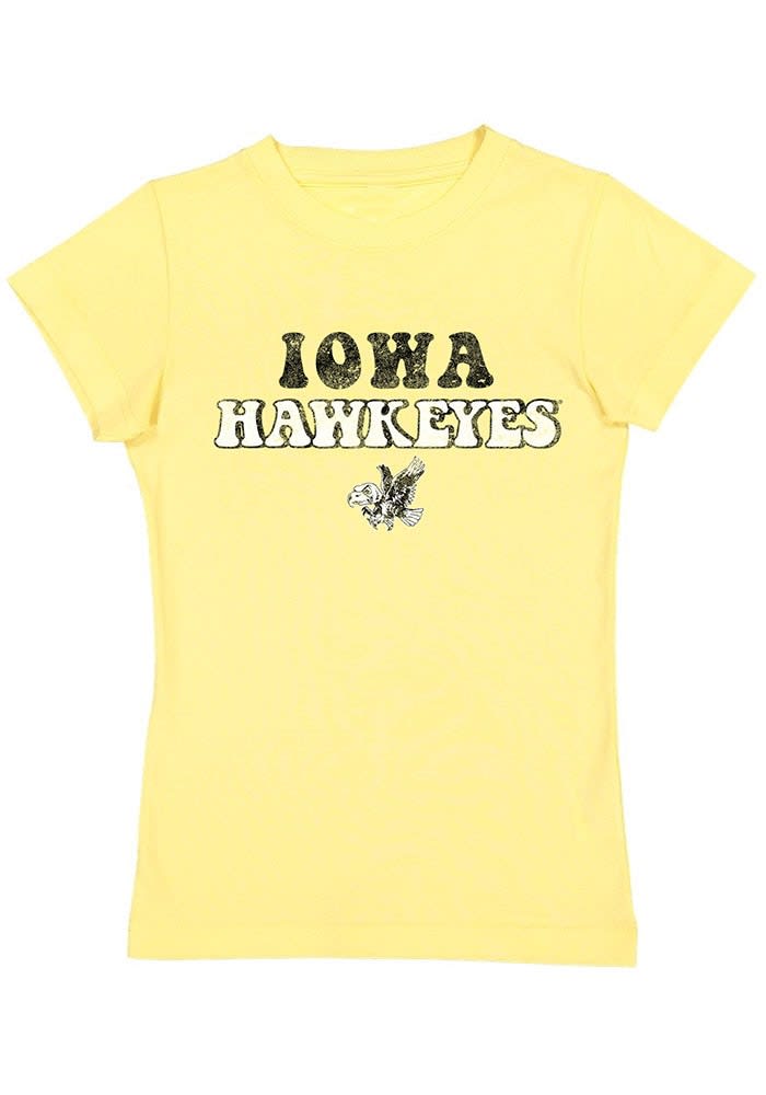 Summit Sportswear Girls GOLD Iowa Hawkeyes Bubble Script Short Sleeve T ...