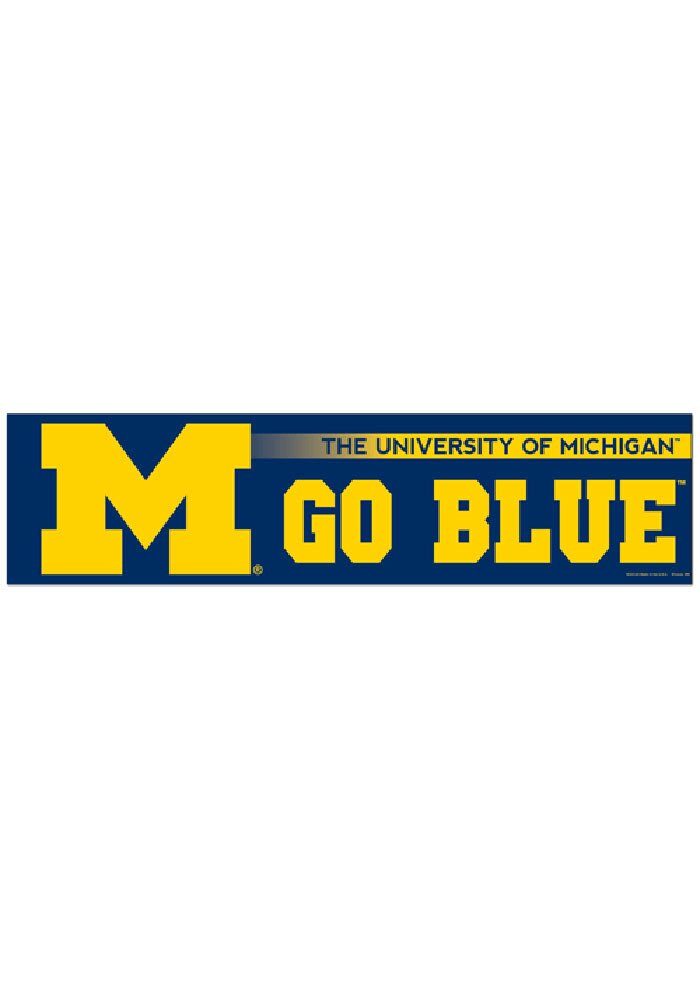 YELLOW Michigan Wolverines 3x12 Bumper Sticker - 5710937
