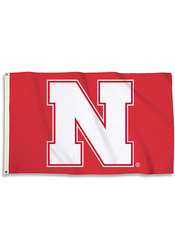 Nebraska Cornhuskers Red 3x5 Basic Logo Silk Screen Grommet Flag - 16810090