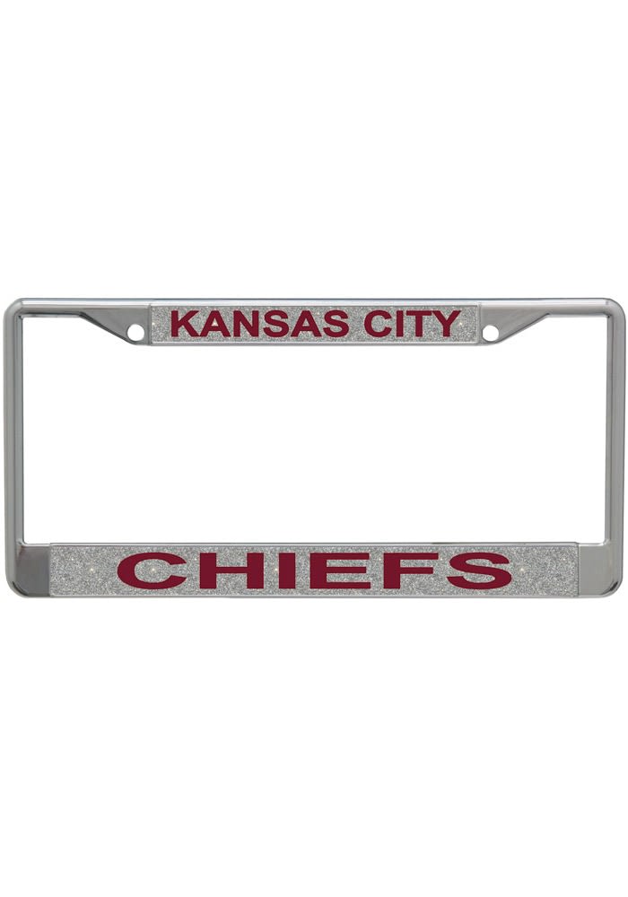 Kansas City Chiefs License Plate Frame - Kansas City Chiefs SILVER ...