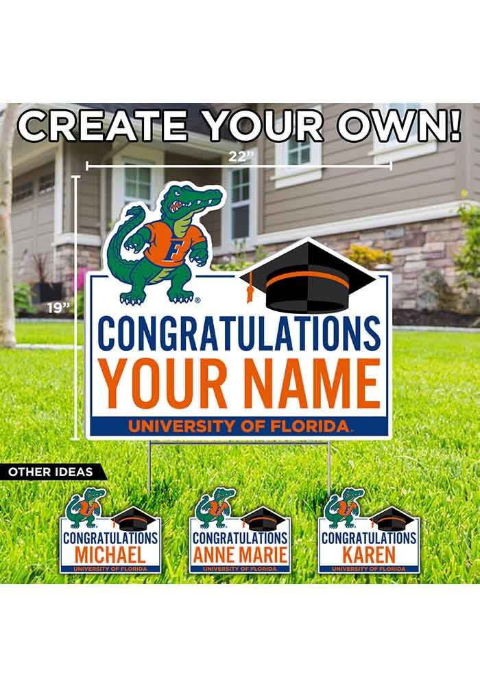 Florida Gators White Personalized Congratulations Grad Yard Sign - 1693936