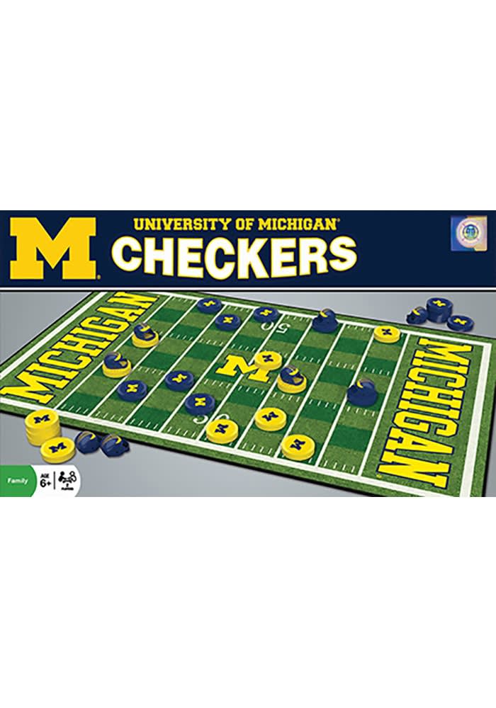 Michigan Wolverines GREEN Checkers Game - 17180127